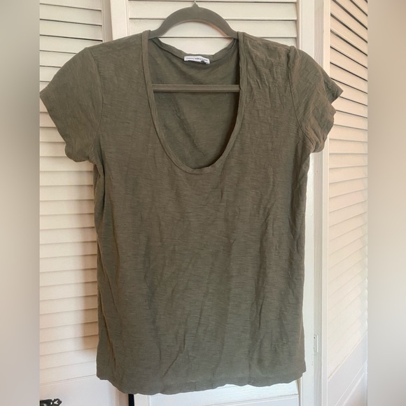 James Perse | Tops | James Perse M Green Short Sleeve Top | Poshmark